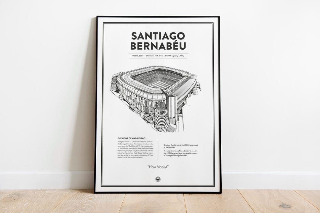 SANTIAGO BERNABEU Hala Madrid Poster - Football Wall Art Print ...