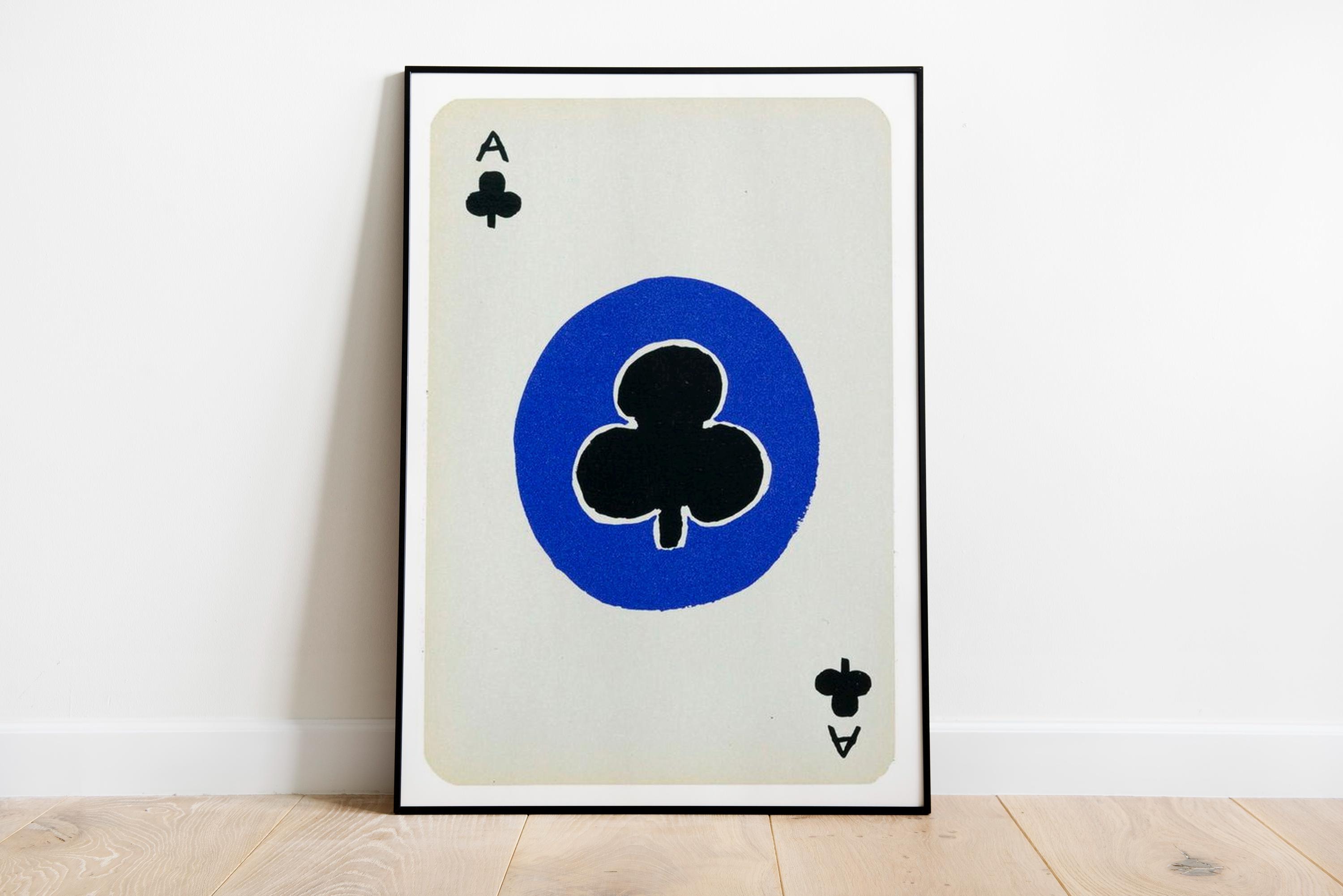 Playing Card Print Trendy Wall Art - Retro Bar Cart Decor Preppy Poster ...