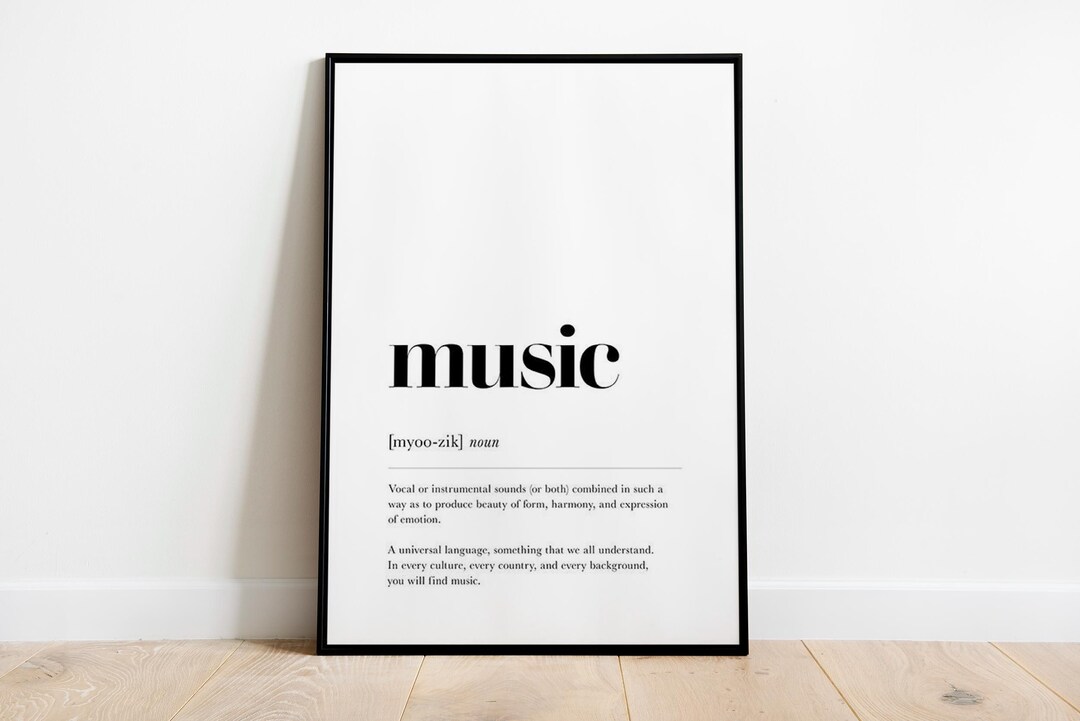 Music Definition Print, Music Poster, Retro Music Gift, Wall Art ...
