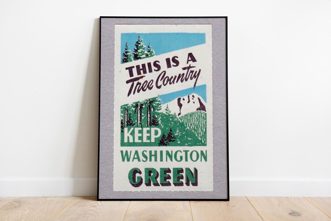 Keep Washington Green Travel Art Poster - Travel Adventures Map Print ...