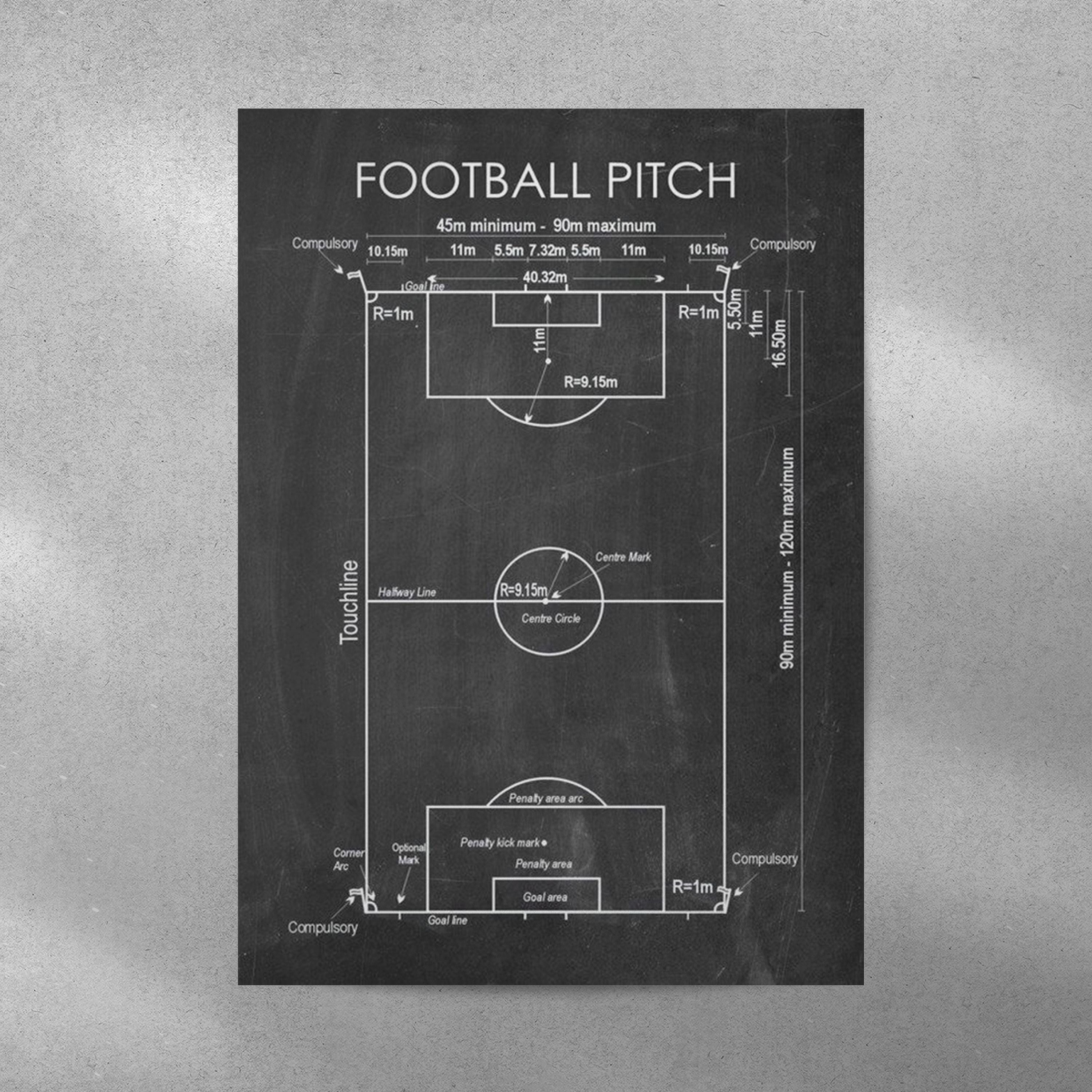 Football Pitch Poster, Soccer Wall Art, Printable Soccer, Soccer Field ...