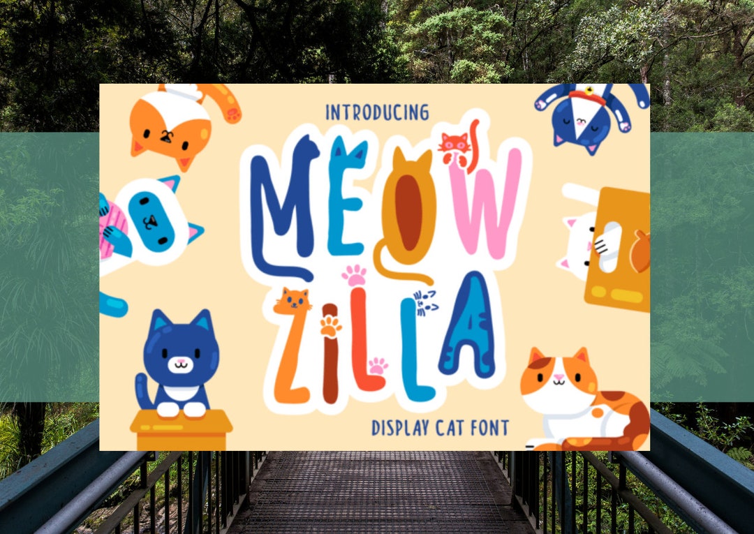 Meow Zilla Font Bundle Script Font, Handwritten Font, Procreate Font ...