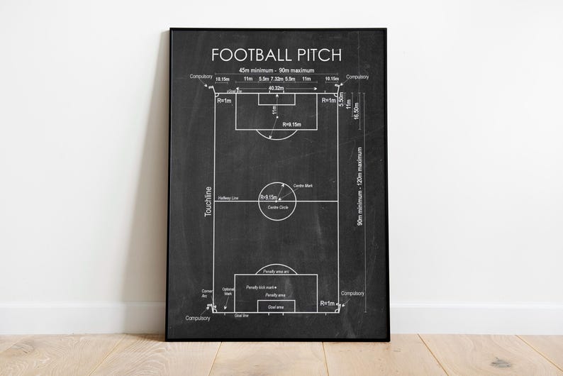 Football Pitch Poster, Soccer Wall Art, Printable Soccer, Soccer Field ...
