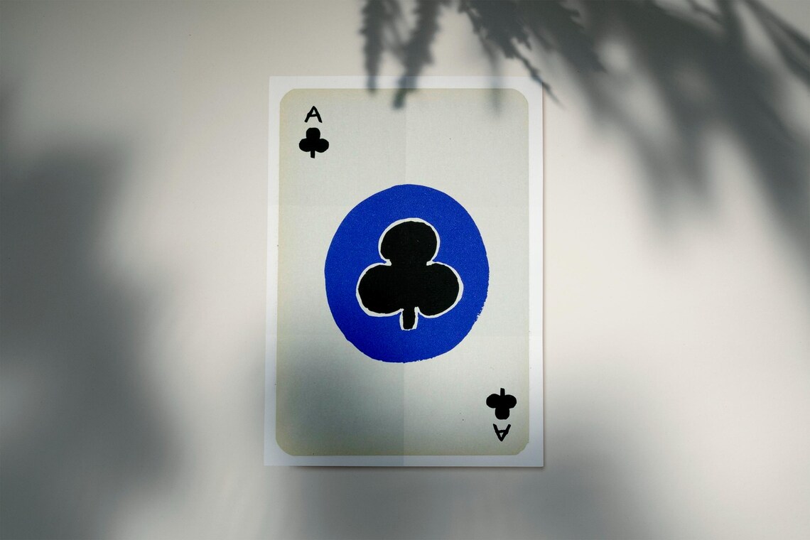 Playing Card Print Trendy Wall Art - Retro Bar Cart Decor Preppy Poster ...