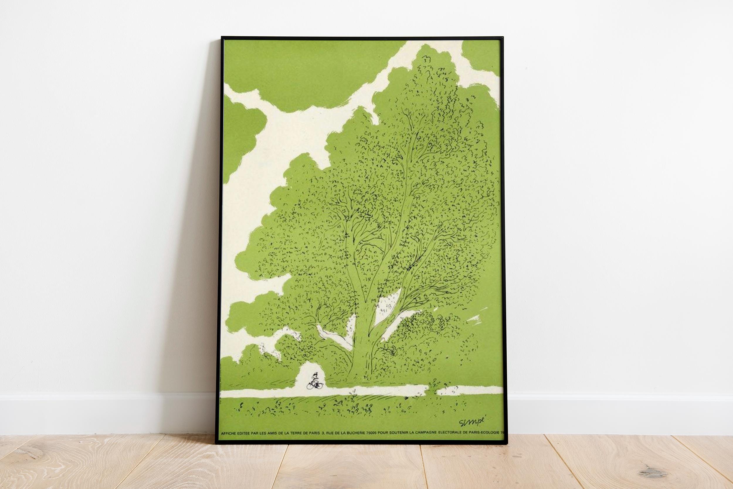 Tree Drawing Print, Vintage Tree Drawing Enhanced, Printable Tree Art ...