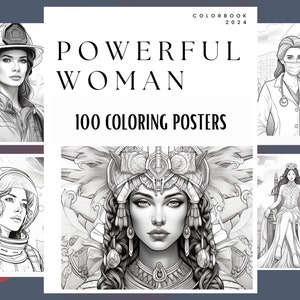 100 Powerful Women Coloring Posters. Raise Self-esteem, Reduce Stress ...