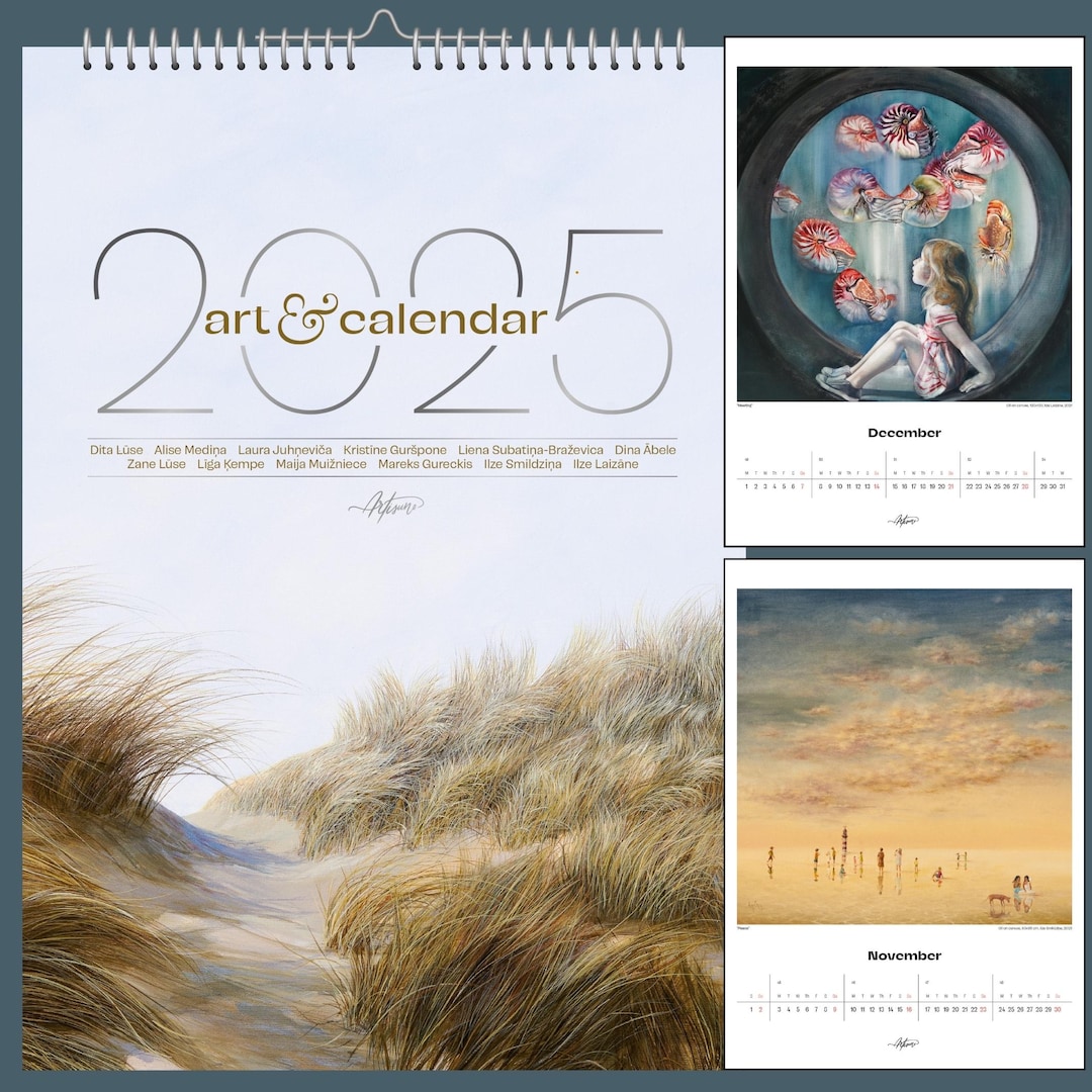 2025 Wall Hanging Art Calendar Size A3/12x17 Inch. 12 Artists Each ...