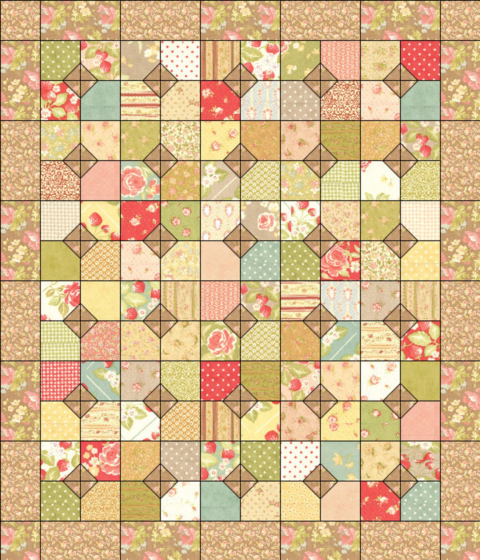 PDF Quilt Pattern Tangled Trellis Charm Square Quilt - Etsy