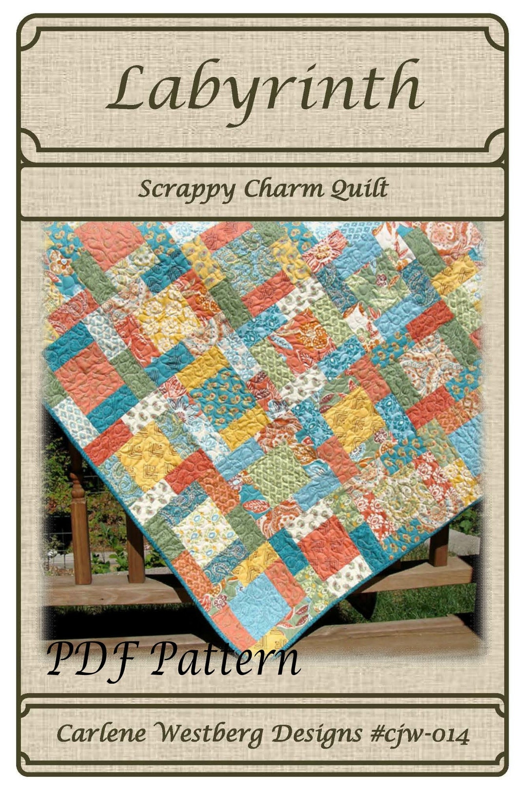 PDF Quilt Pattern Labyrinth Scrappy Charm Squares Carlene Westberg ...