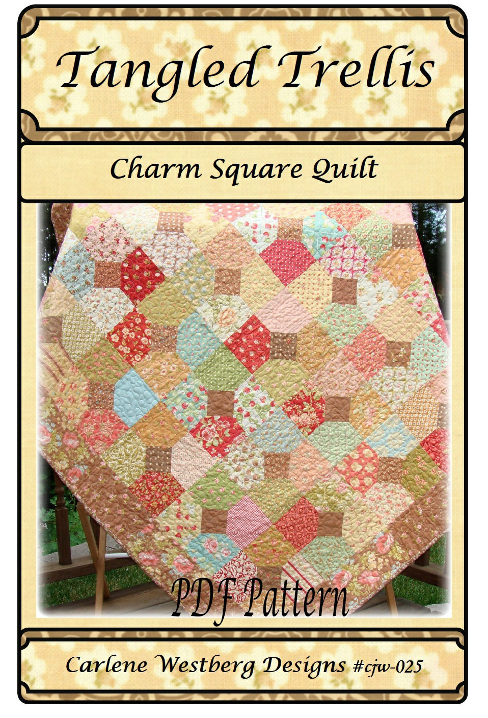 PDF Quilt Pattern Tangled Trellis Charm Square Quilt - Etsy