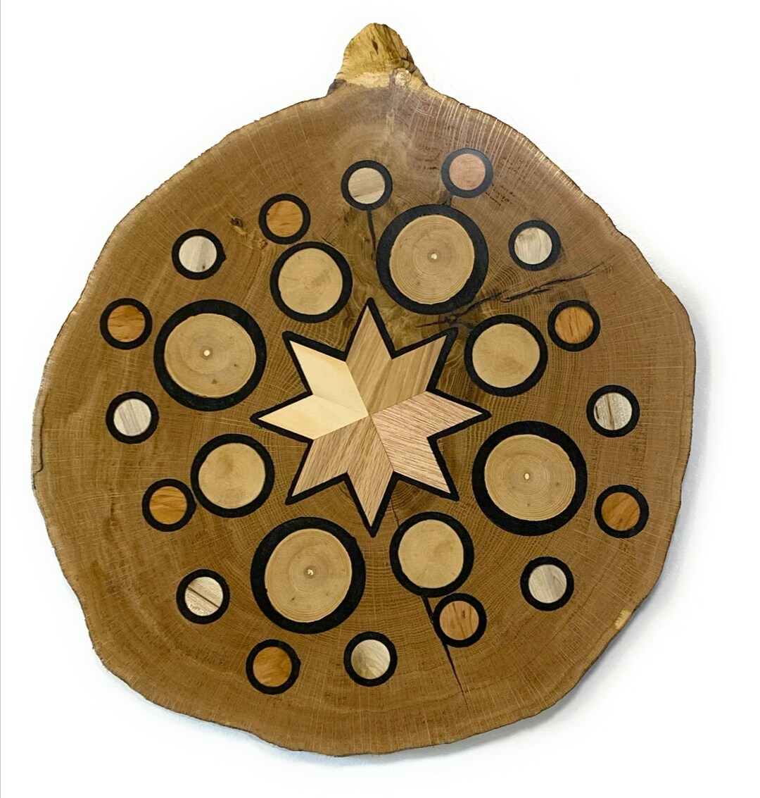 Wood Art - Northern Oak Wood Slab With Original Wood/epoxy Inlay Design ...
