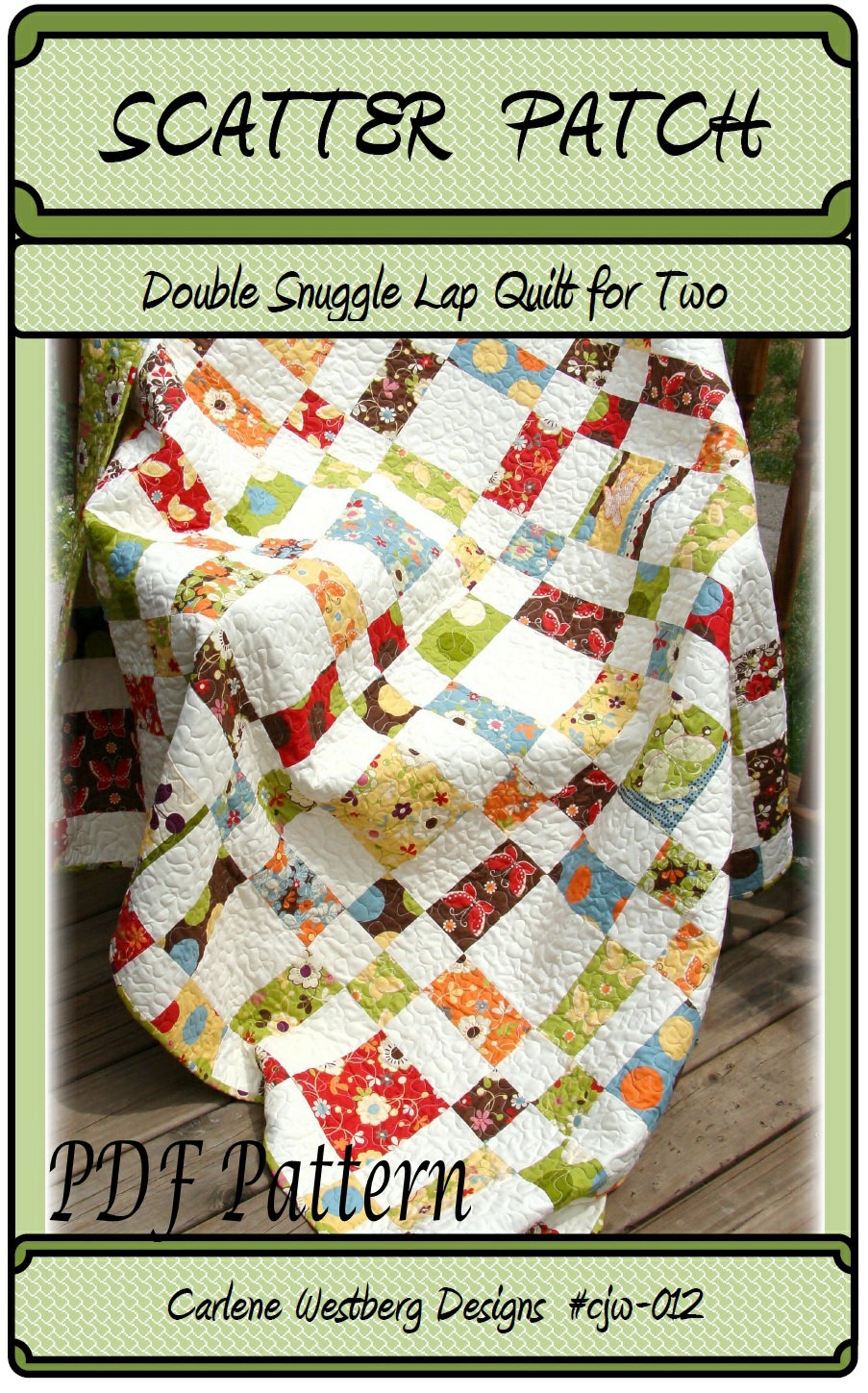 PDF Quilt Pattern Scatter Patch Double Snuggle Lap Quilt for Two ...