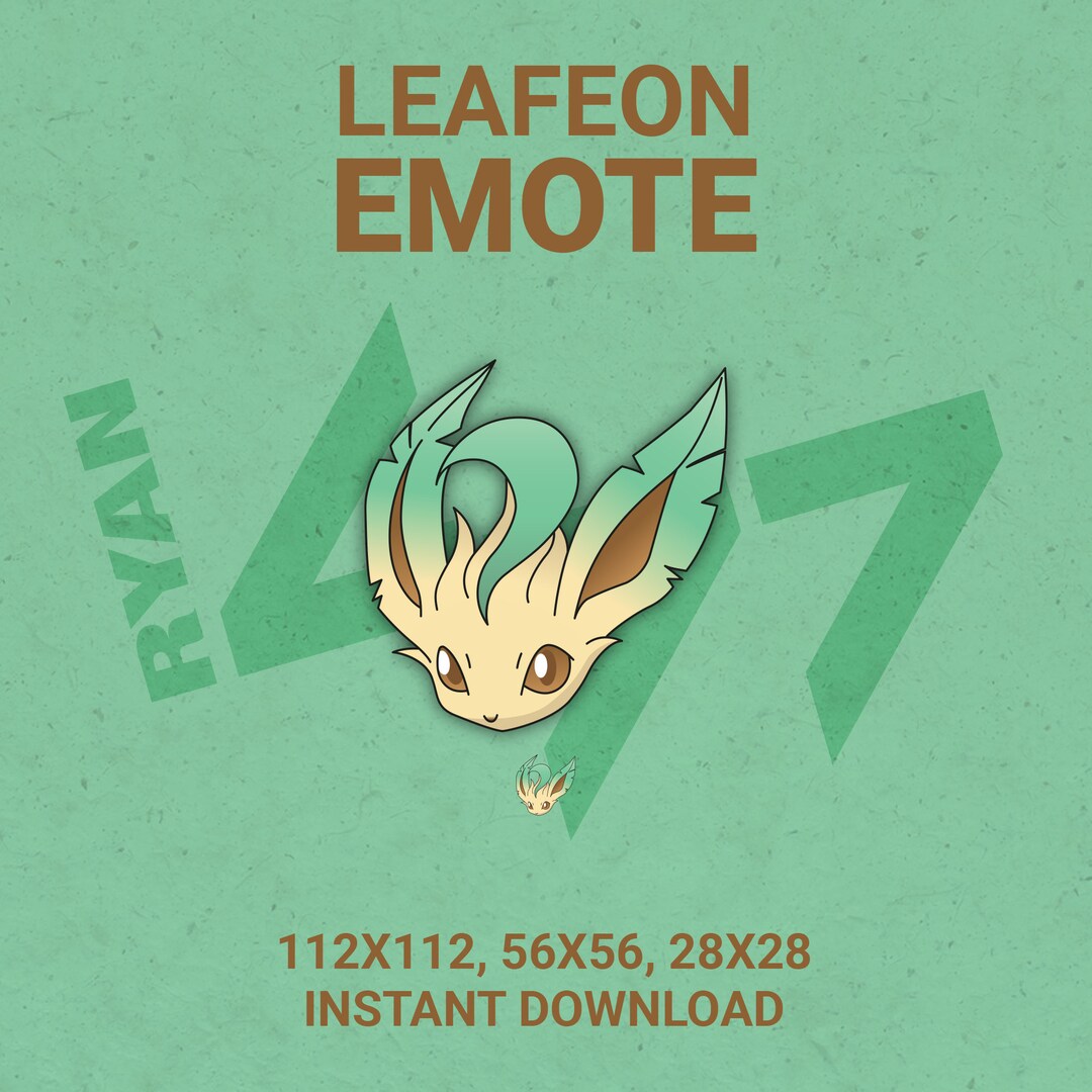 Leafeon Twitch Emote 112x112px, 56x56px, 28x28px Instant Download - Etsy
