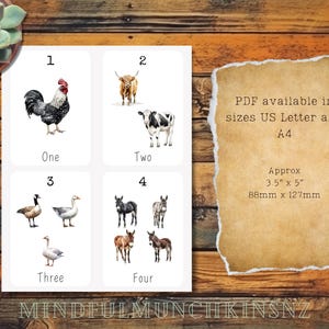 FARM Animals Number Flashcards 1-10 | Toddler Counting Cards ...