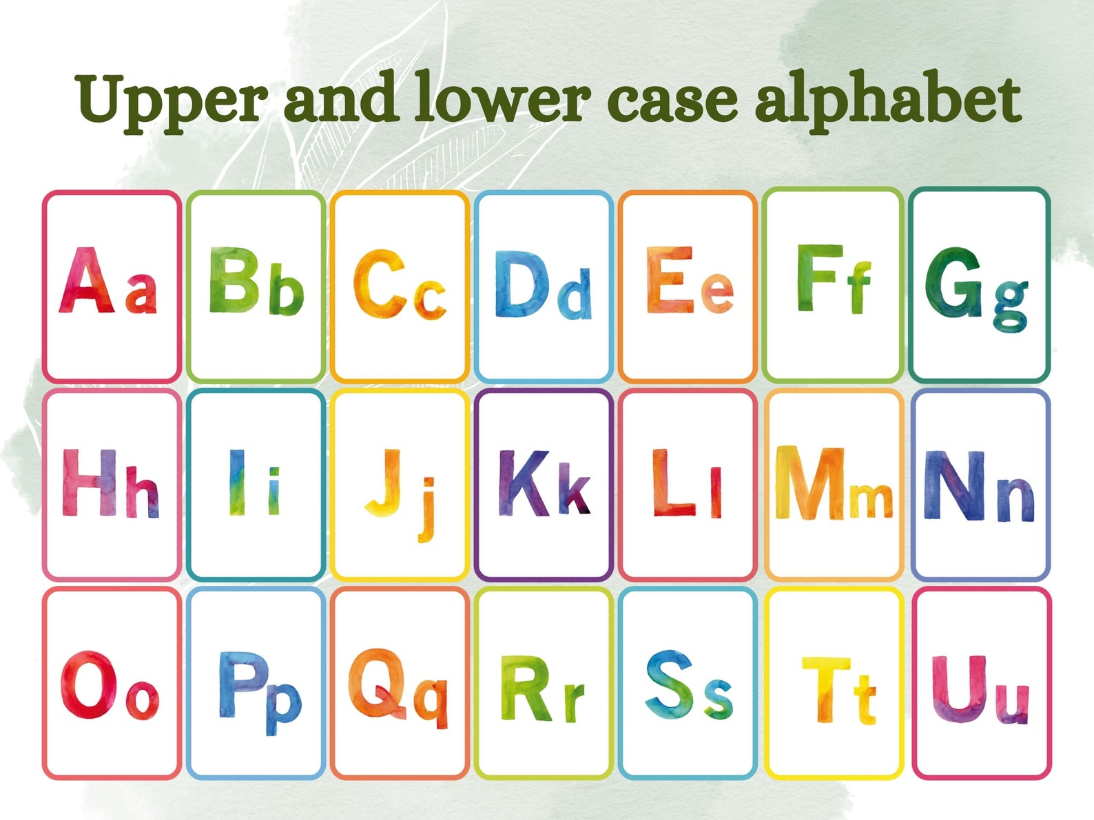 Upper and Lower Case Alphabet Flashcards Toddler ABC Flashcards ...