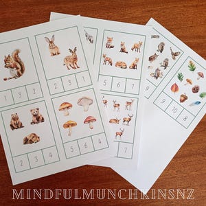 Woodland Count and Clip Cards for Toddlers and Preschoolers | Numbers 1 ...