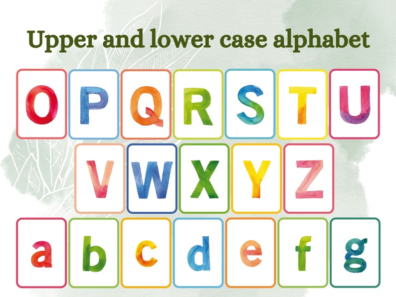 Upper and Lower Case Alphabet Flashcards Toddler ABC Flashcards ...