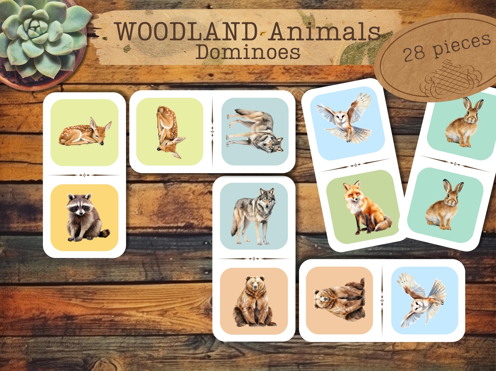 Woodland Animals Dominoes | Printable Dominoes for Toddlers ...