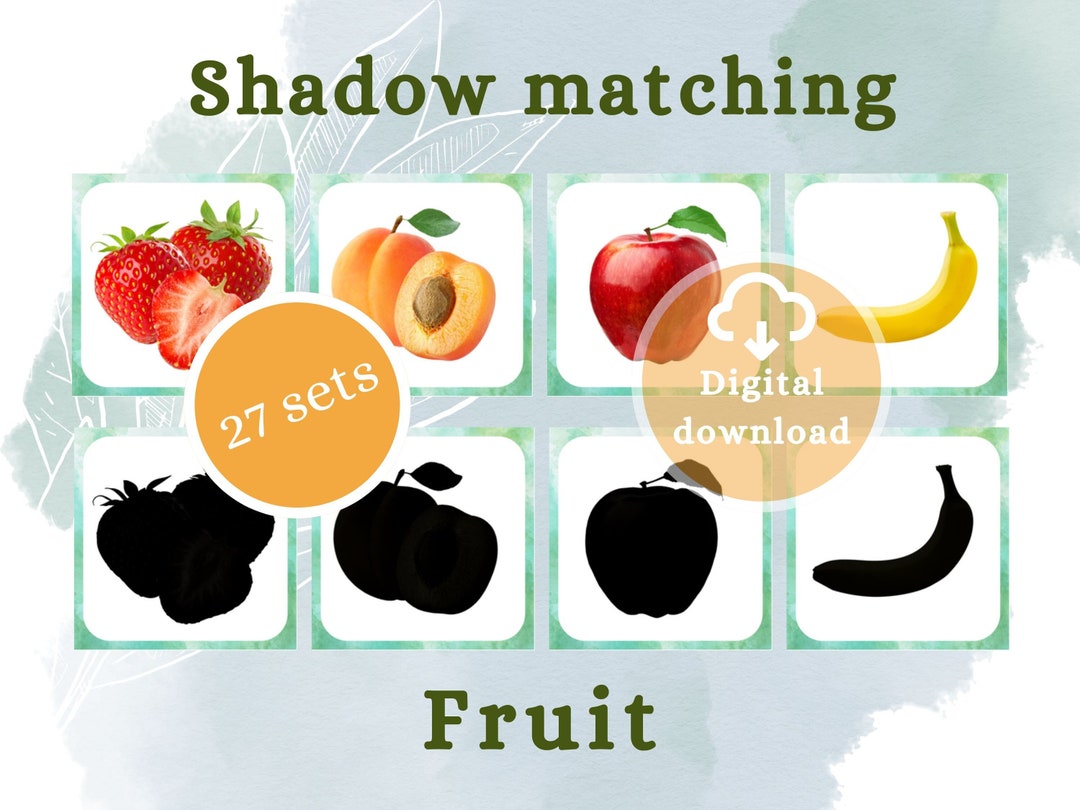 Fruit Shadow Matching Game REAL PICTURES | Silhouette Matching ...