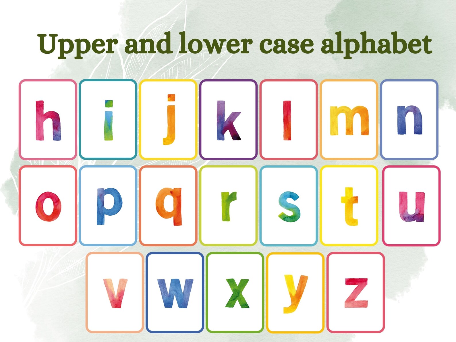 Upper and Lower Case Alphabet Flashcards Toddler ABC Flashcards ...