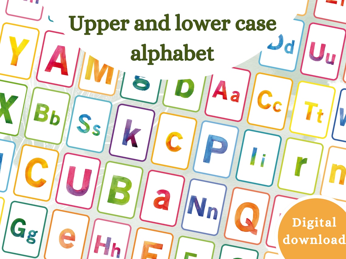 Upper and Lower Case Alphabet Flashcards Toddler ABC Flashcards ...