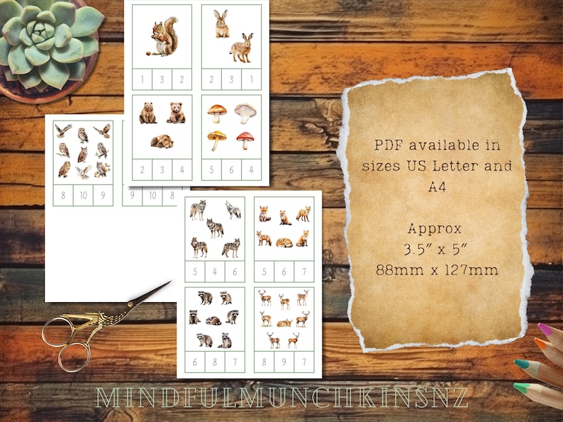 Woodland Count and Clip Cards for Toddlers and Preschoolers | Numbers 1 ...