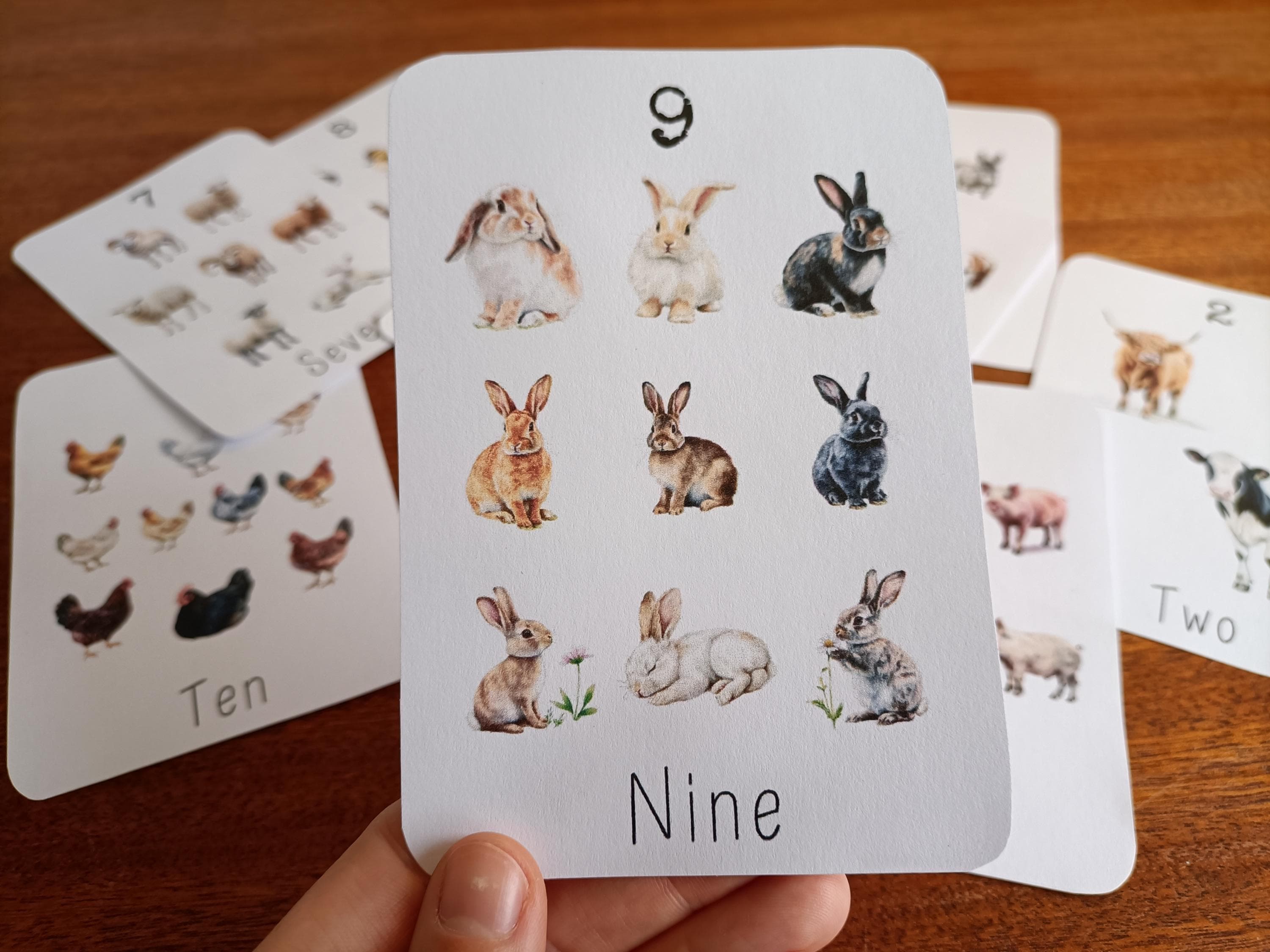 FARM Animals Number Flashcards 1-10 | Toddler Counting Cards ...