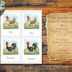Farm Animals 3-part Nomenclature Cards | Polaroid-style and Watercolour ...