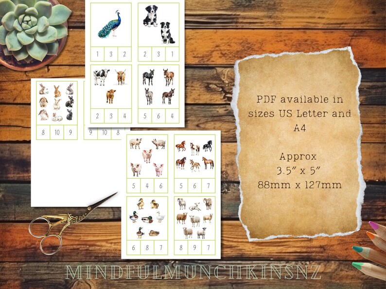 Farm Animals Count and Clip Cards for Toddlers and Preschoolers ...