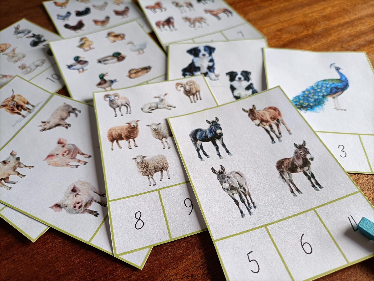 Farm Animals Count and Clip Cards for Toddlers and Preschoolers ...