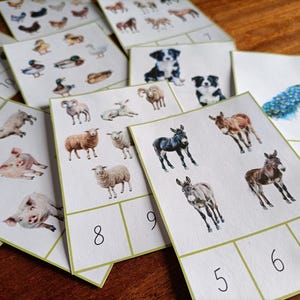 Farm Animals Count and Clip Cards for Toddlers and Preschoolers ...