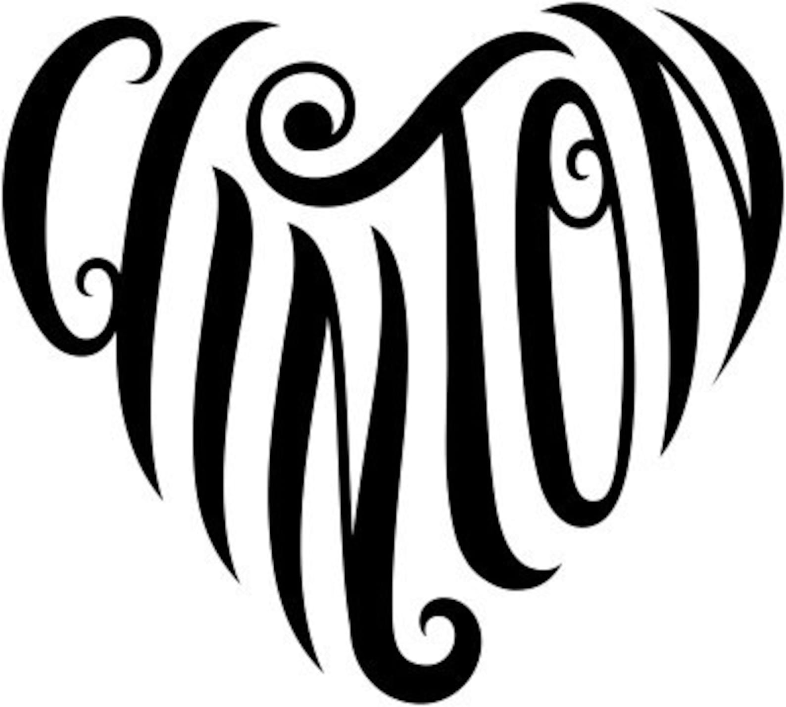 Custom Heart Design for Initials or 1 Name - Etsy