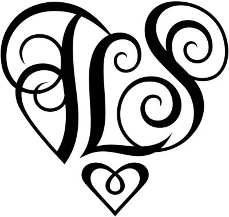 Custom Heart Design for Initials or 1 Name - Etsy