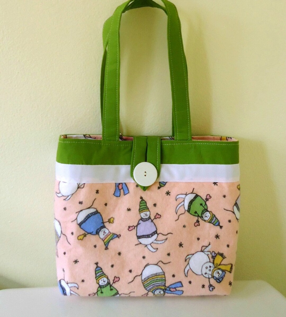 Snowman Purse: Cute Handbag With Snowmen in Sweaters and Mittens, One ...