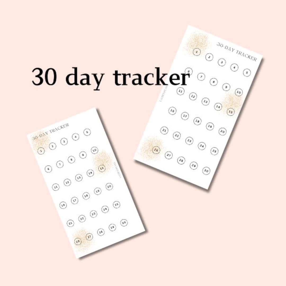 Personal Wide-30 Day Tracker - Etsy
