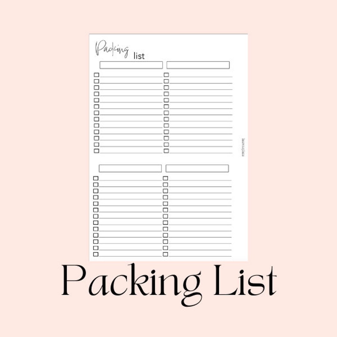 Personal-packing List - Etsy