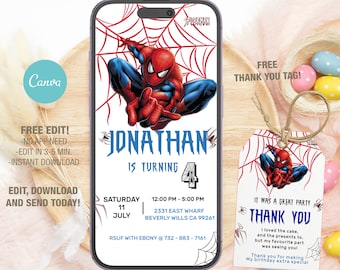 Editable Mobile Birthday Invitation Template, Birthday Party ...