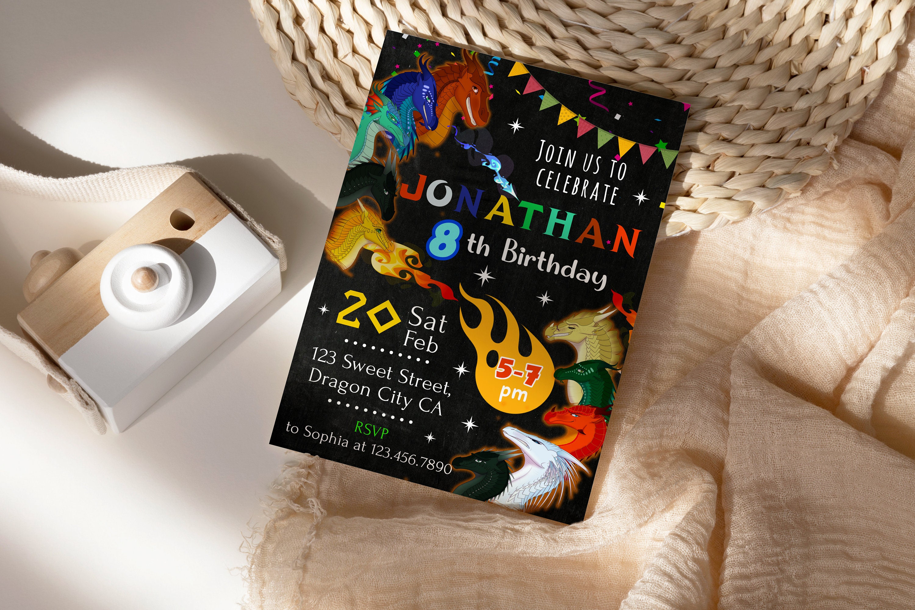 Wings of Fire Birthday Invitation Template, Kids Party (digital) - Etsy