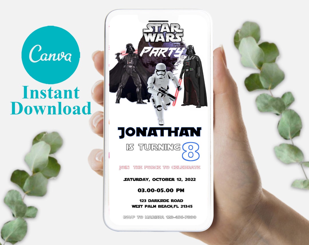 Editable Mobile Birthday Invitation Template, Birthday Party ...