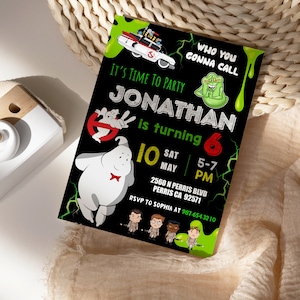 Editable Ghostbusters Birthday Invitation Template, Printable Birthday ...