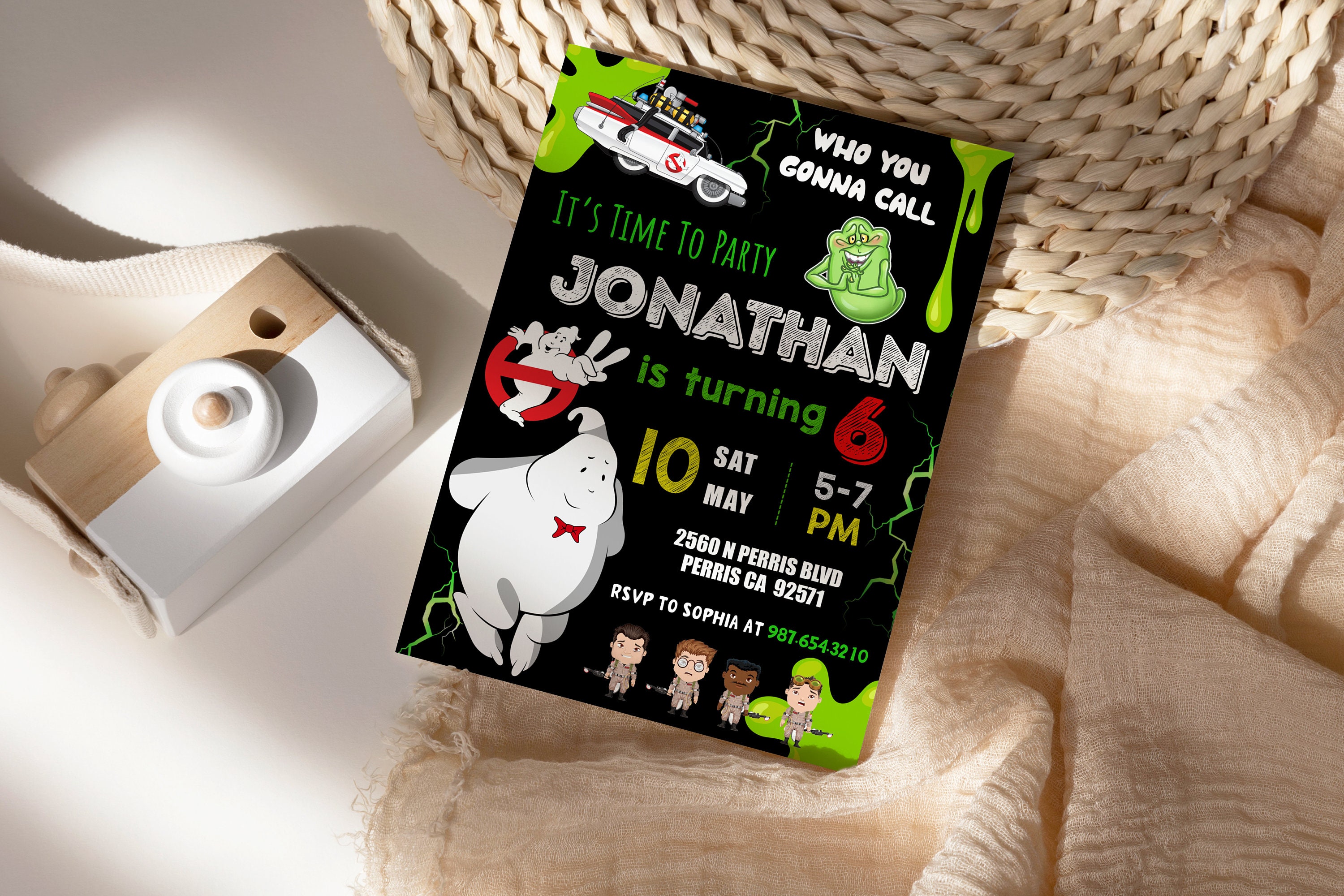 Editable Ghostbusters Birthday Invitation, Printable Party Invite ...