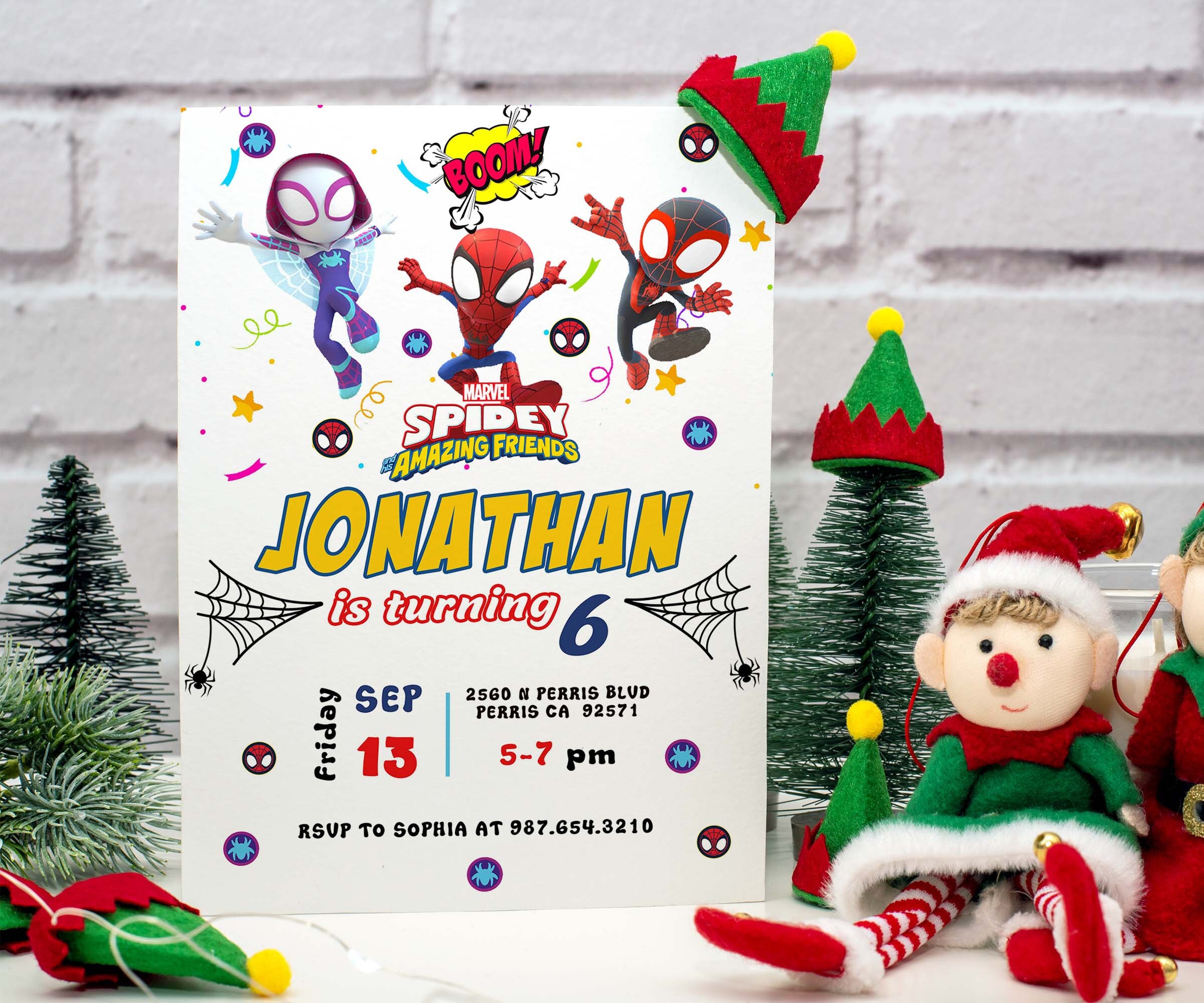 Editable Spidey and His Amazing Friends Birthday Invitation Template ...