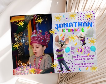 Editable Chuck E Cheese Birthday Invitation Template, Printable ...