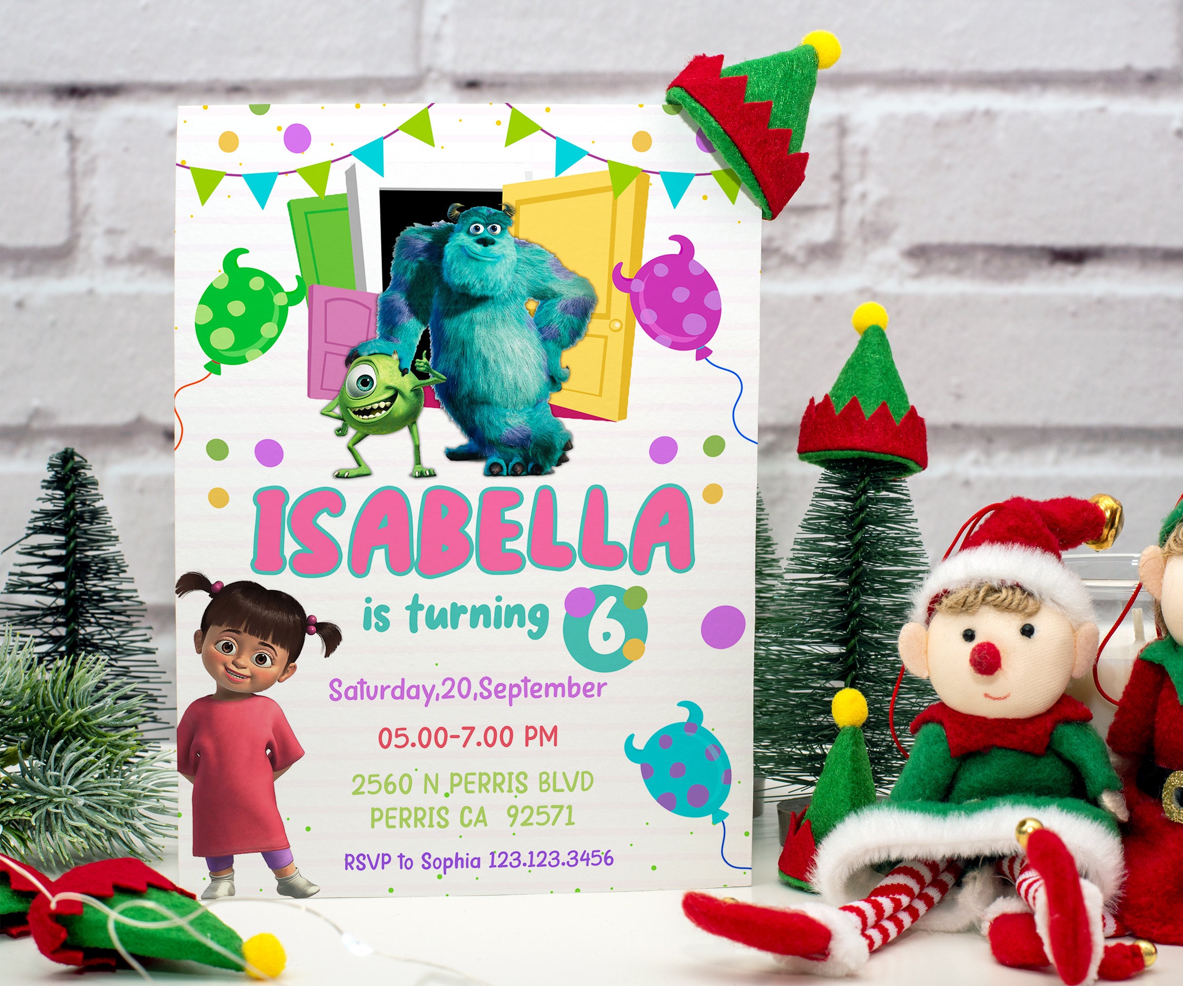 Editable Monsters Inc Birthday Invitation Template, Printable Birthday ...