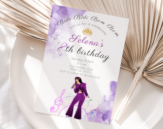 SELENA QUINTANILLA Birthday Invitation, Selena Modern Birthday, Cute ...