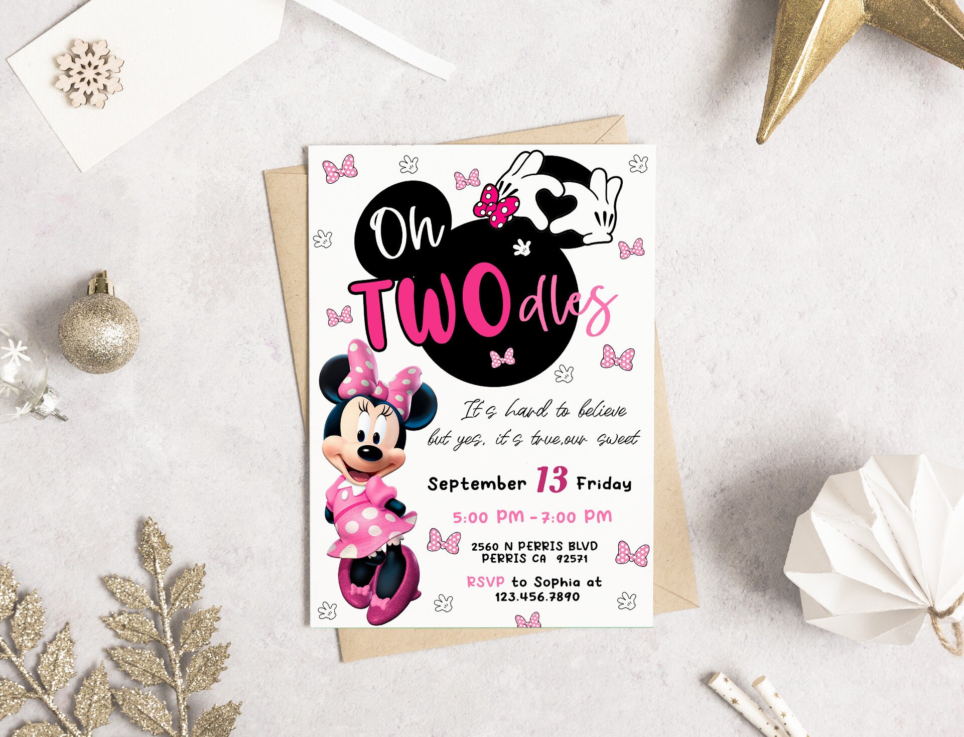 Kids Editable Mouse Birthday Invitation Template, Printable Birthday ...