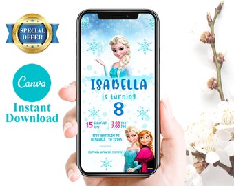 Editable Frozen Birthday Invitation Template, Printable Birthday Party ...