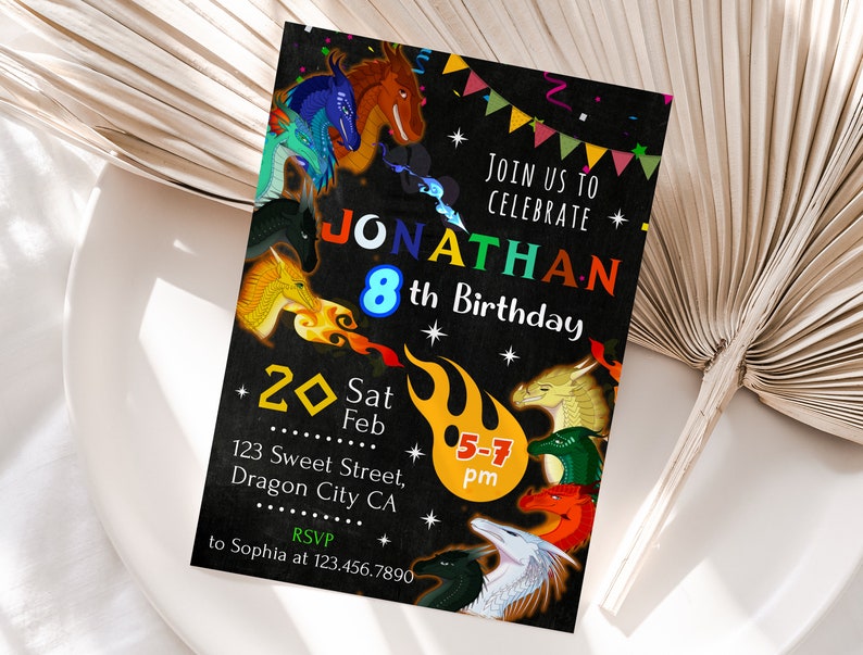 Wings of Fire Birthday Invitation Template, Kids Party (digital) - Etsy