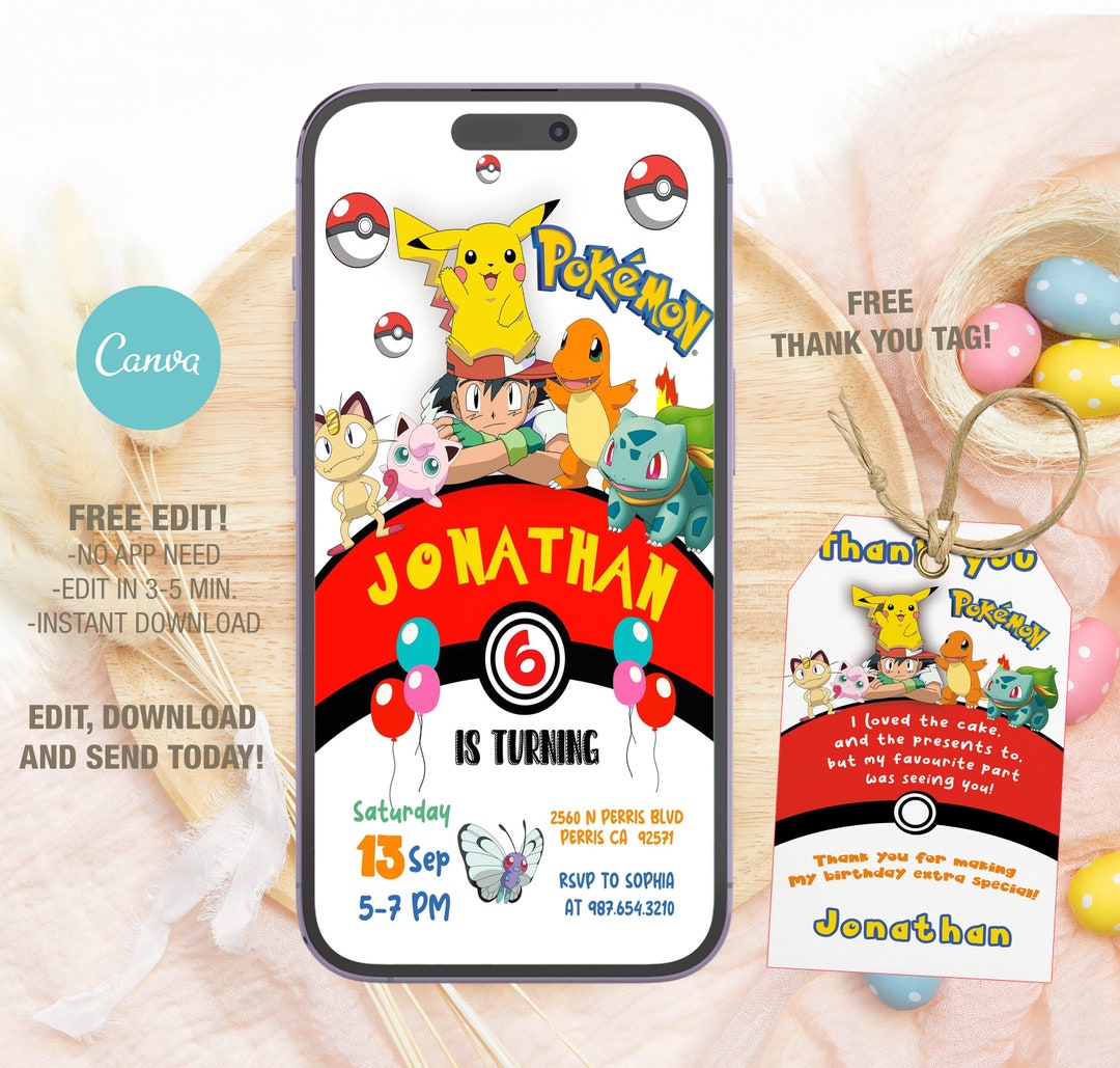 Editable Mobile Birthday Invitation Template, Birthday Party ...