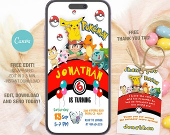 Editable Mobile Birthday Invitation Template, Birthday Party ...